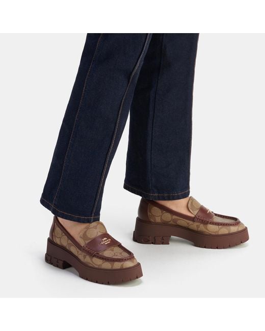 Coach Outlet Ruthie Loafer In Signature Canvas in Brown | Lyst