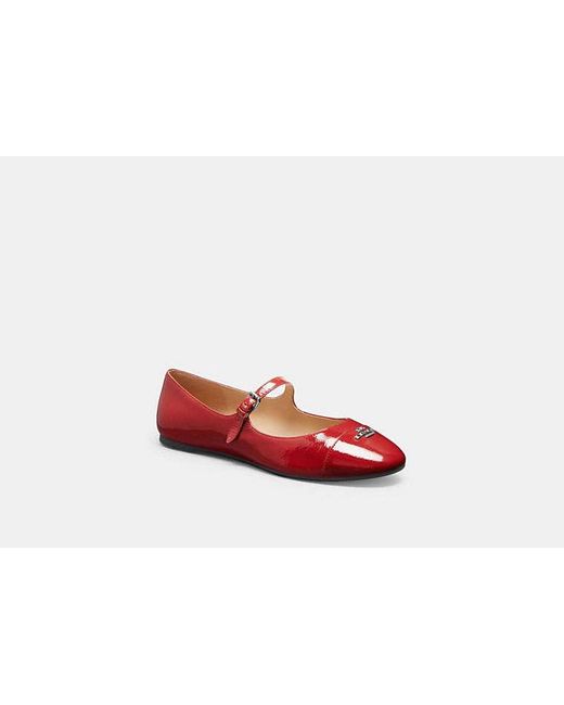 COACH Patent Aubree Mary Jane Pumps in Red | Lyst