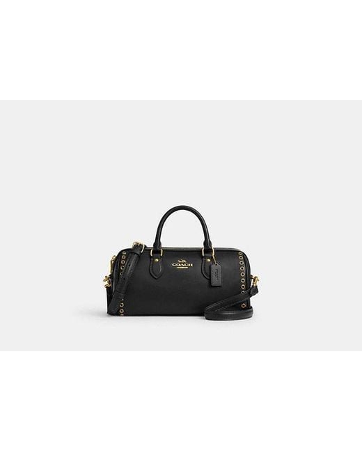 COACH Rowan Long Satchel Bag With Grommets in Black | Lyst