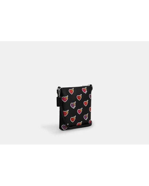 COACH Mini Rowan File Bag With Heart Bolt Print in Black | Lyst