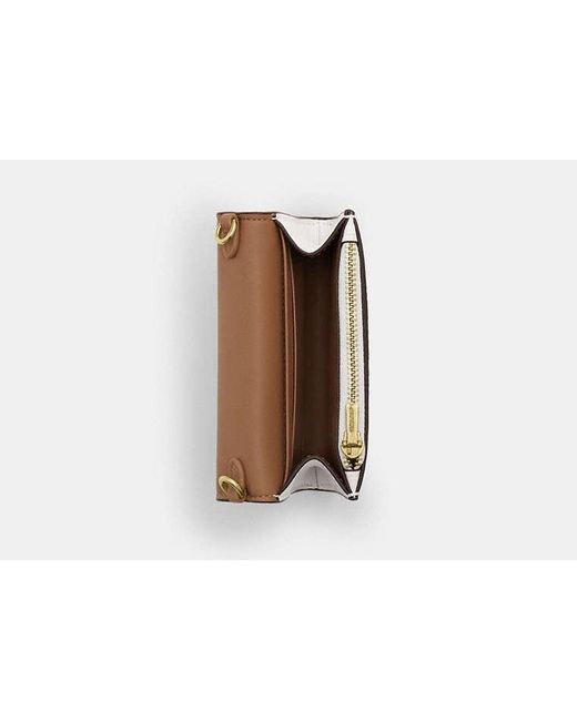 COACH Mini Envelope Wallet With Strap In Signature Canvas in Black | Lyst