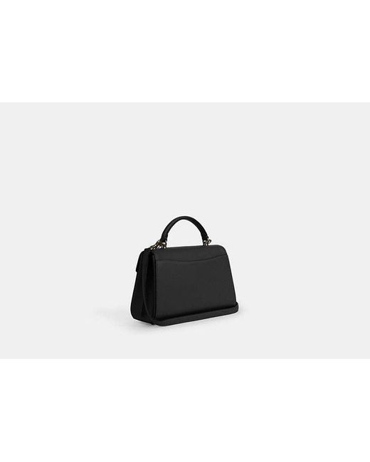 COACH Eliza Top Handle With Leather Covered Closure in Black | Lyst