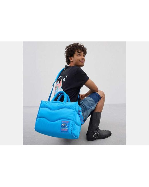 COACH Topia Loop Tote With Wavy Quilting in Blue | Lyst