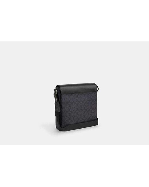 COACH Houston Map Bag In Signature Canvas in Black for Men | Lyst