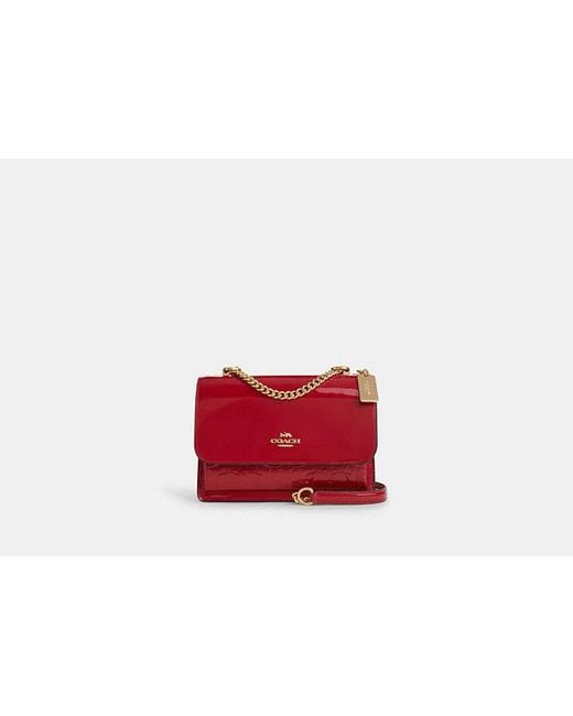 COACH Klare Crossbody Bag In Signature Leather in Red | Lyst