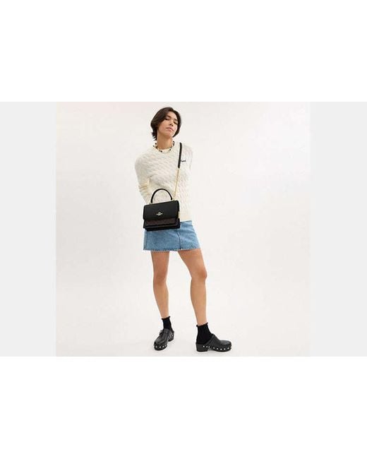 COACH Klare Top Handle Bag In Signature Canvas in Black | Lyst