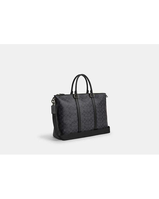 COACH Caleb Work Bag In Signature Canvas in Black for Men | Lyst