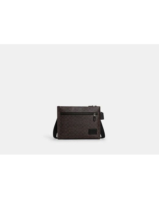 COACH Carrier Zip Crossbody Bag In Signature Canvas in Black for Men | Lyst