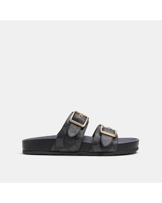 Coach Outlet Allanah Sandal In Signature Canvas in Black | Lyst