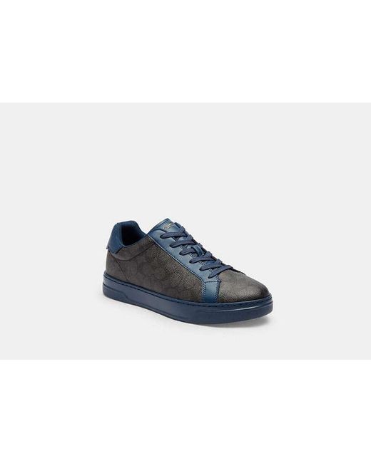 COACH High Line Sneaker In Signature Canvas in Blue for Men | Lyst