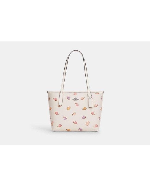 COACH Small City Tote With Snail Print in Black | Lyst