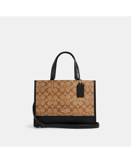 COACH Dempsey Carryall In Signature Canvas in Gold/Khaki/Black (Black ... COACH Dempsey Carryall In Signature Canvas in Gold/Khaki/Black (Black ...