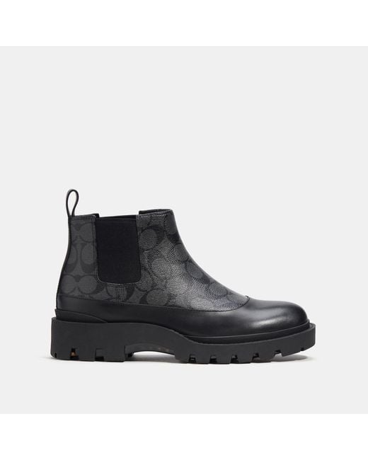 Coach Outlet Citysole Chelsea Boot In Signature Canvas in Black for Men ...
