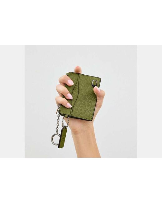 COACH Wavy Zip Card Case With Key Ring In Coachtopia Leather in Black ...