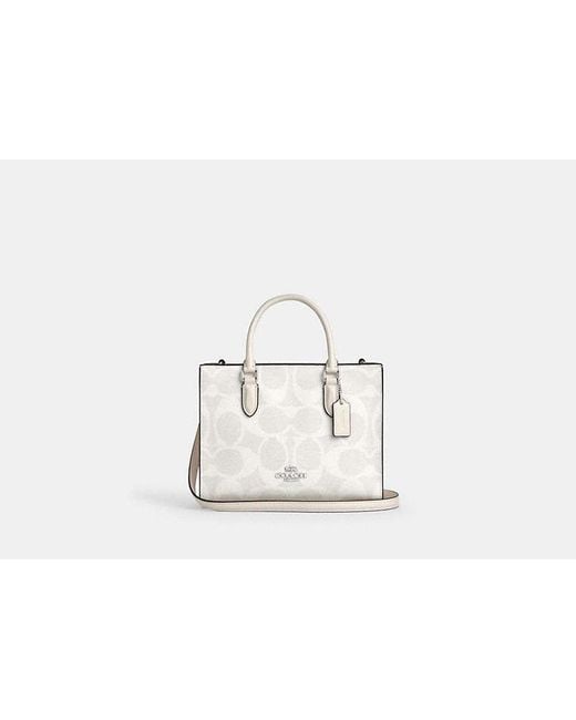 COACH Maggie Small Tote Bag In Signature Canvas in Black | Lyst