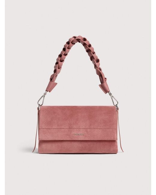 Coccinelle Suede Shoulder Bag Boheme Small in Pink | Lyst UK