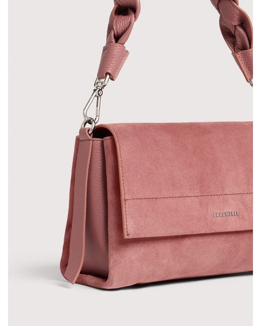 Coccinelle Suede Shoulder Bag Boheme Small in Pink | Lyst UK