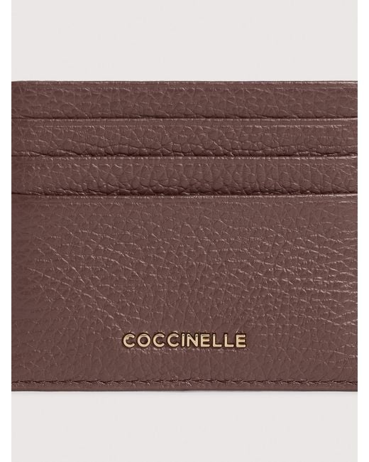 Coccinelle Grainy Leather Card Holder Metallic Small | Lyst UK