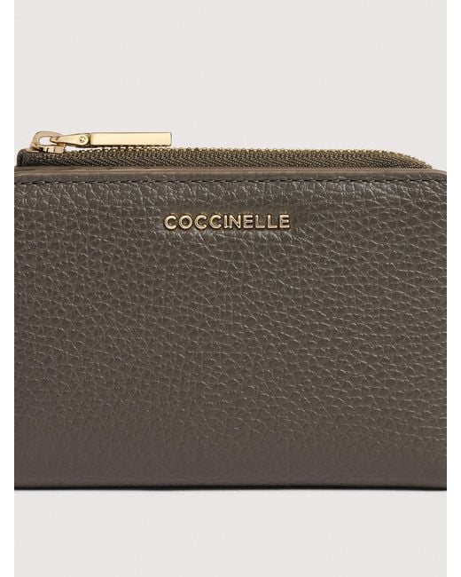 Coccinelle Small Grained Leather Wallet Metallic Small | Lyst UK