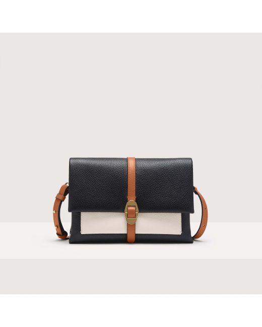 Coccinelle Grained Leather Shoulder Bag Dorian Tricolor Small in Blue ...