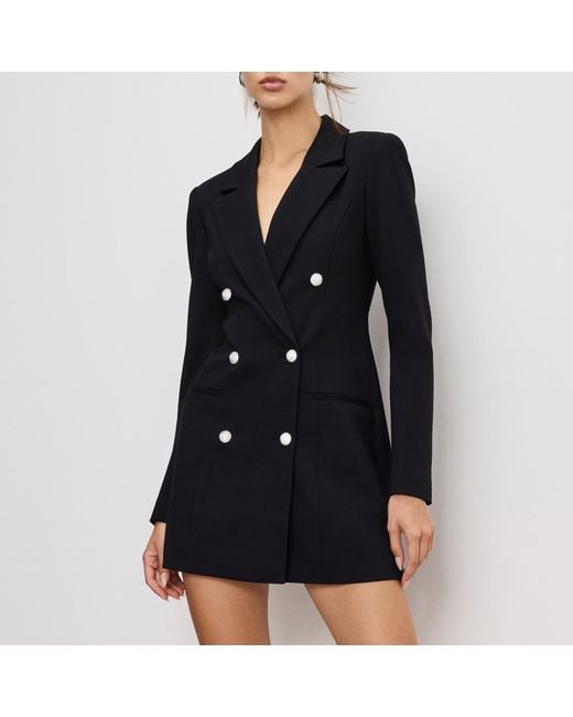 GOOD AMERICAN Exec Embellished Ponte Blazer Dress in Black | Lyst