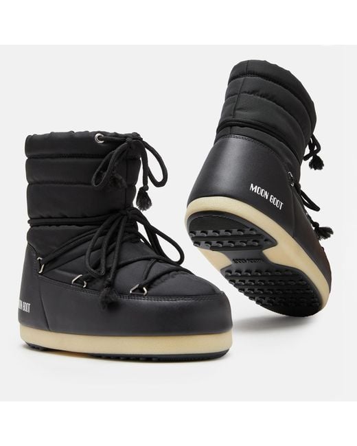 Moon Boot Light Nylon Boots in Black | Lyst
