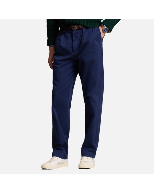 Polo Ralph Lauren Whitman Cotton-Twill Pleated Chinos in Blue for Men | Lyst