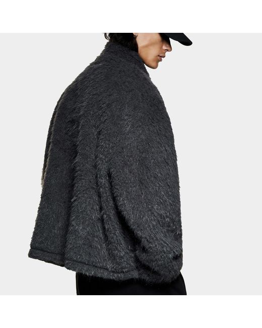 MKI Miyuki-Zoku Faux Fur Track Jacket in Black for Men | Lyst