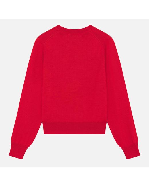Maison Kitsuné Bold Fox Head Merino Wool Jumper in Red | Lyst