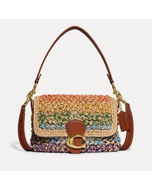 COACH Rainbow Straw Soft Tabby Raffia Shoulder Bag | Lyst Australia