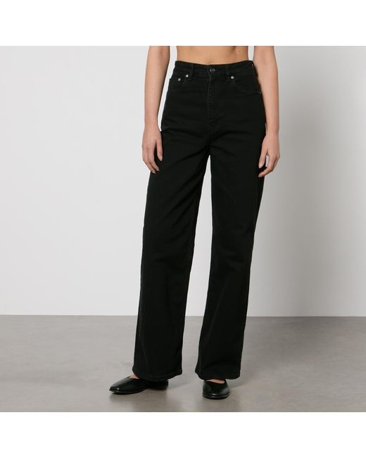 Ganni Andi Stretch-Denim Straight-Leg Jeans in Black | Lyst