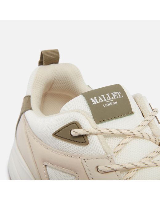 Mallet London Mallet Angel Mesh, Suede And Leather Trainers in White ...