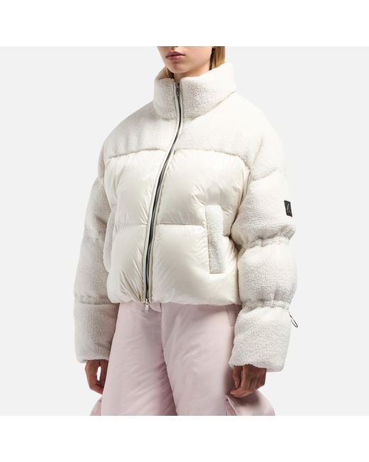 Moose Knuckles Agate Nylon And Fleece Puffer Jacket in Natural | Lyst