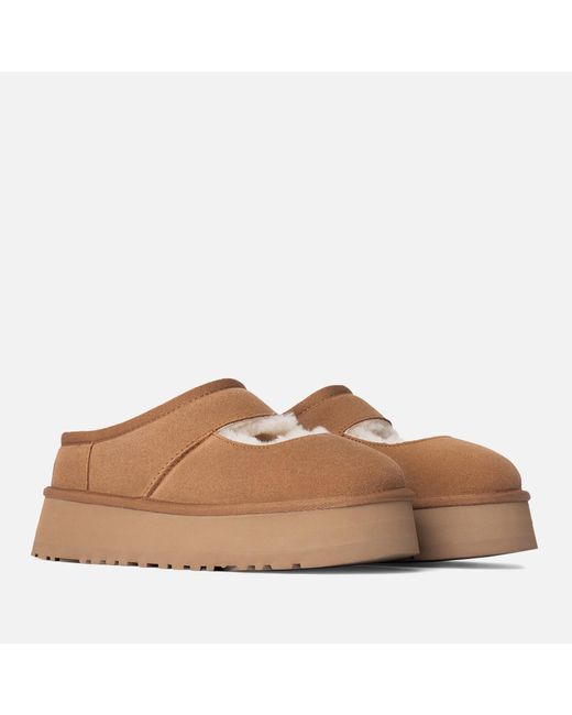 UGG Bea Suede Mary Jane Flats in Brown | Lyst