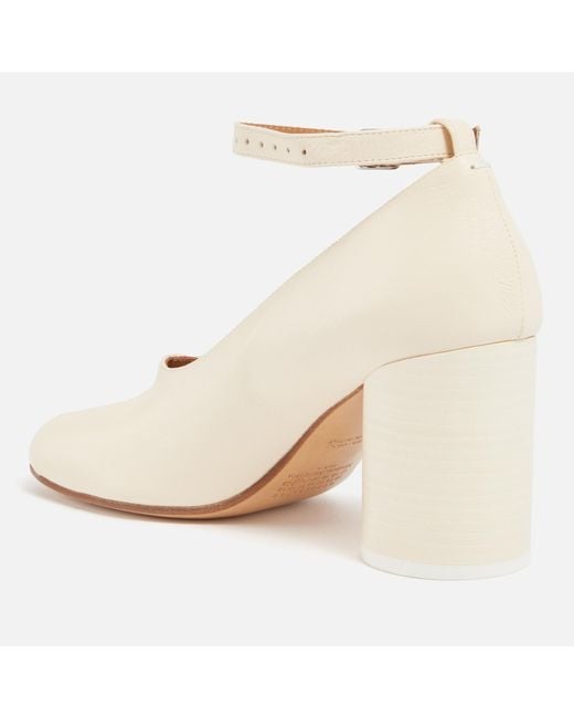 Maison Margiela Tabi Nappa Leather Heeled Pumps in White | Lyst