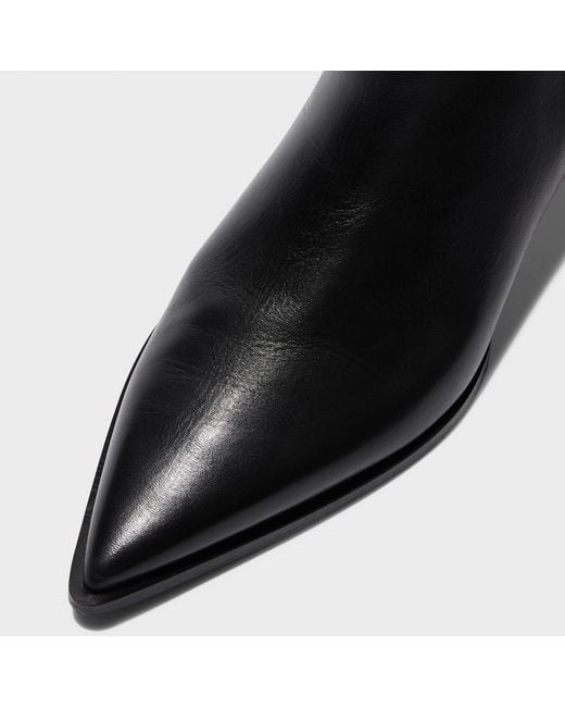 Aeyde Harriet Leather Heeled Boots in Black | Lyst