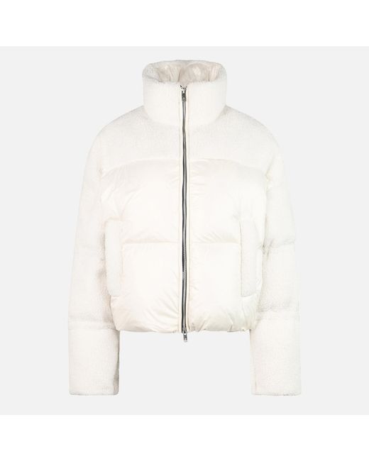 Moose Knuckles Agate Nylon And Fleece Puffer Jacket in Natural | Lyst
