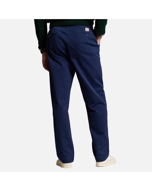 Polo Ralph Lauren Whitman Cotton-Twill Pleated Chinos in Blue for Men | Lyst