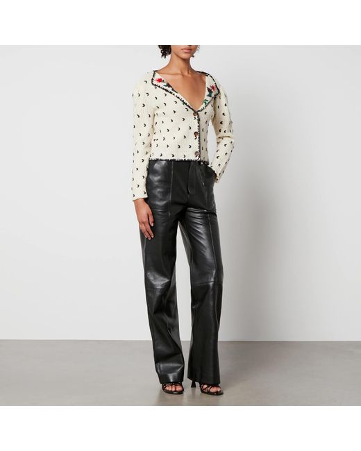 TACH Farah Hand-Knitted Wool Cardigan in Gray | Lyst