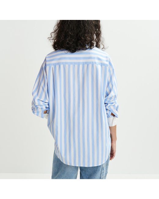 Essentiel Antwerp Halibut Embroidered Poplin Shirt in Blue | Lyst