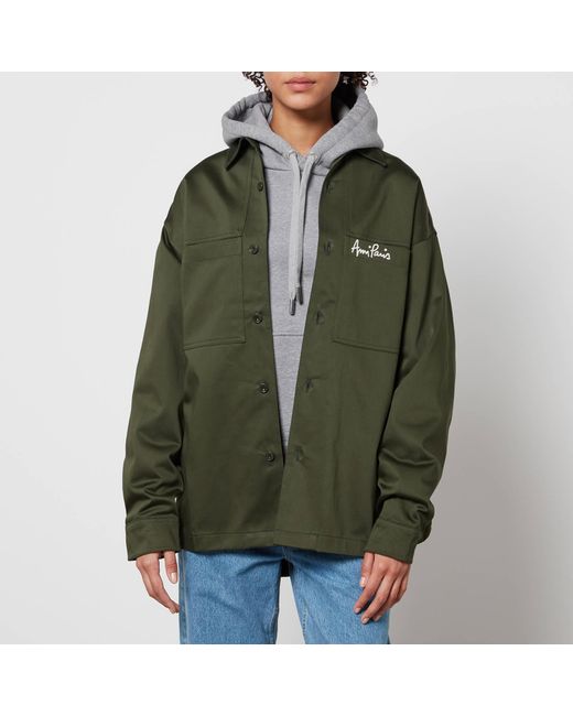 AMI x Coggles Brushed Cotton-Canvas Overshirt in Green | Lyst