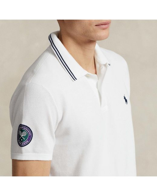 Polo Ralph Lauren x Wimbledon Cotton-Piqué Polo Shirt in White for Men | Lyst