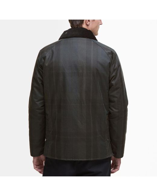 Barbour Modern Check Bedale Waxed Cotton Jacket in Black for Men | Lyst