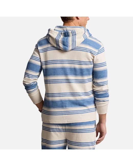 Polo Ralph Lauren Spa Striped Cotton-Terry Hoodie in Blue for Men | Lyst