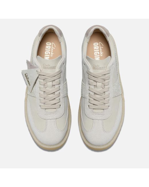 Clarks Tor 80 Nubuck Suede Trainers in Natural | Lyst