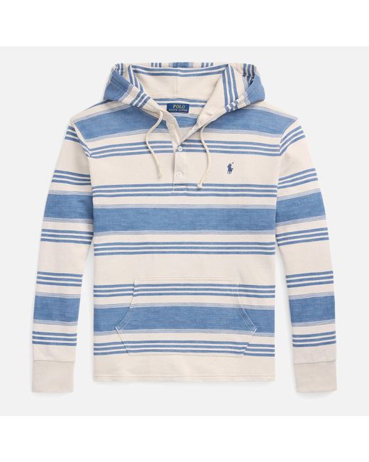 Polo Ralph Lauren Spa Striped Cotton-Terry Hoodie in Blue for Men | Lyst