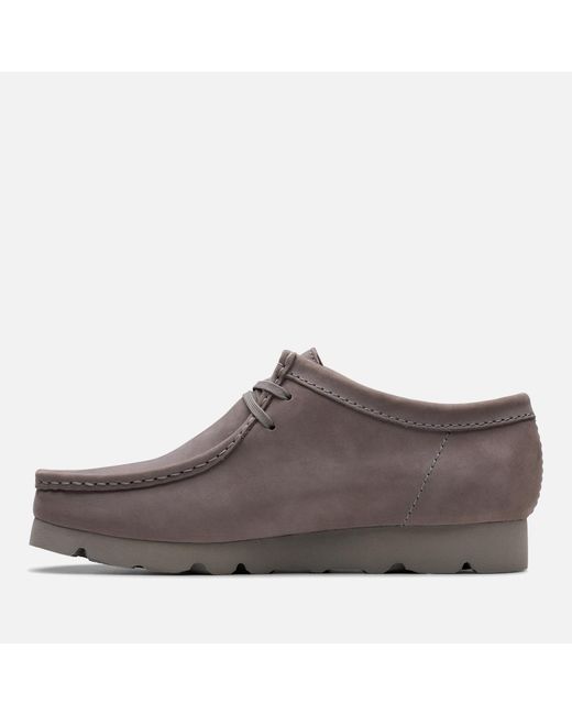 Clarks Wallabee Nubuck Gore-Tex Shoes in Grey for Men | Lyst UK