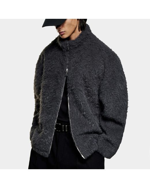 MKI Miyuki-Zoku Faux Fur Track Jacket in Black for Men | Lyst