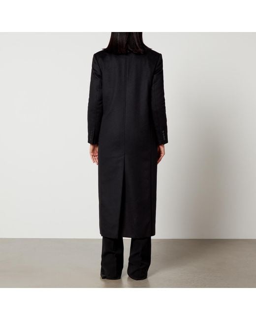 Max Mara Studio Mach Virgin Wool Coat in Black | Lyst