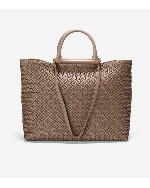 Cole Haan Catherine Woven Tote Bag in Brown | Lyst
